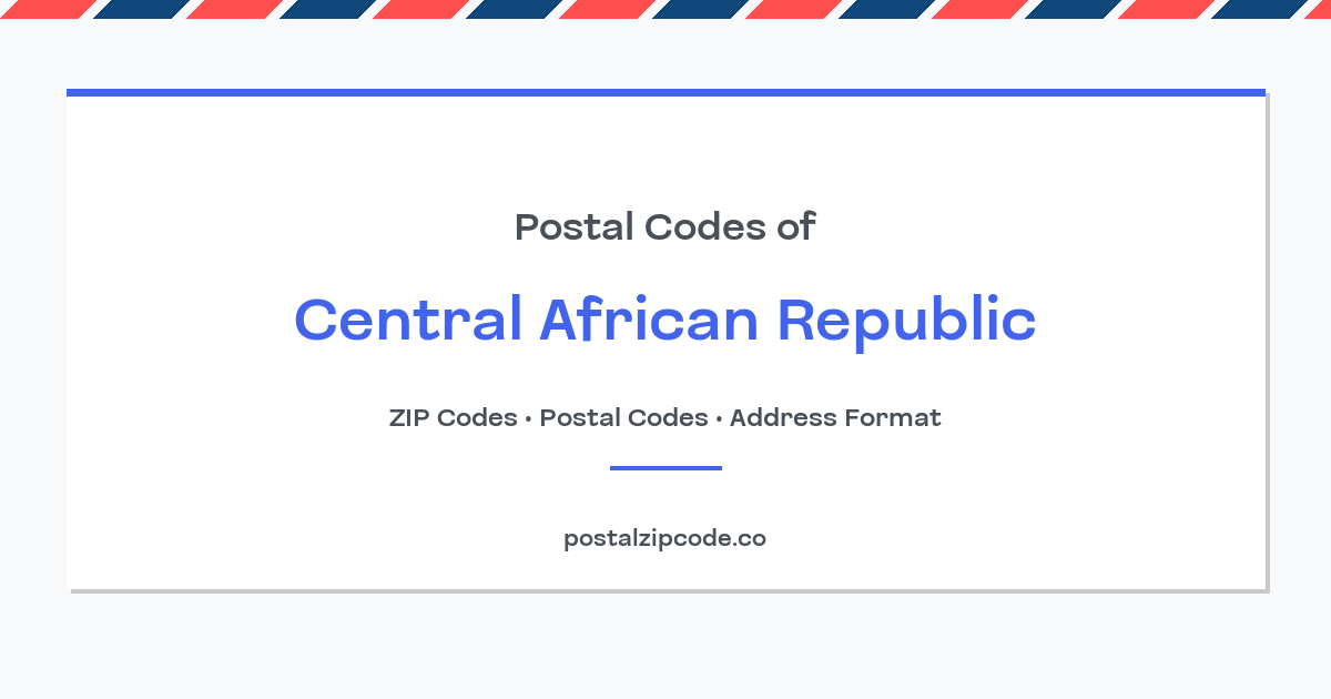 République centrafricaine Codes postaux - Liste complète des codes ZIP