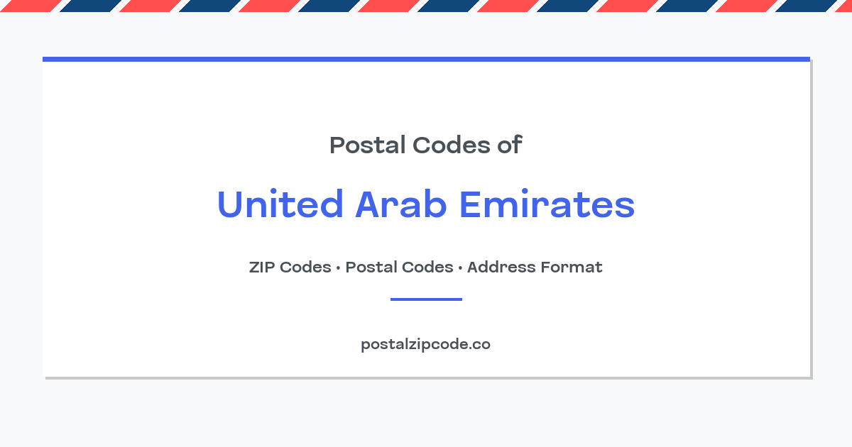 Postleitzahlen von Dubai, Vereinigte Arabische Emirate
